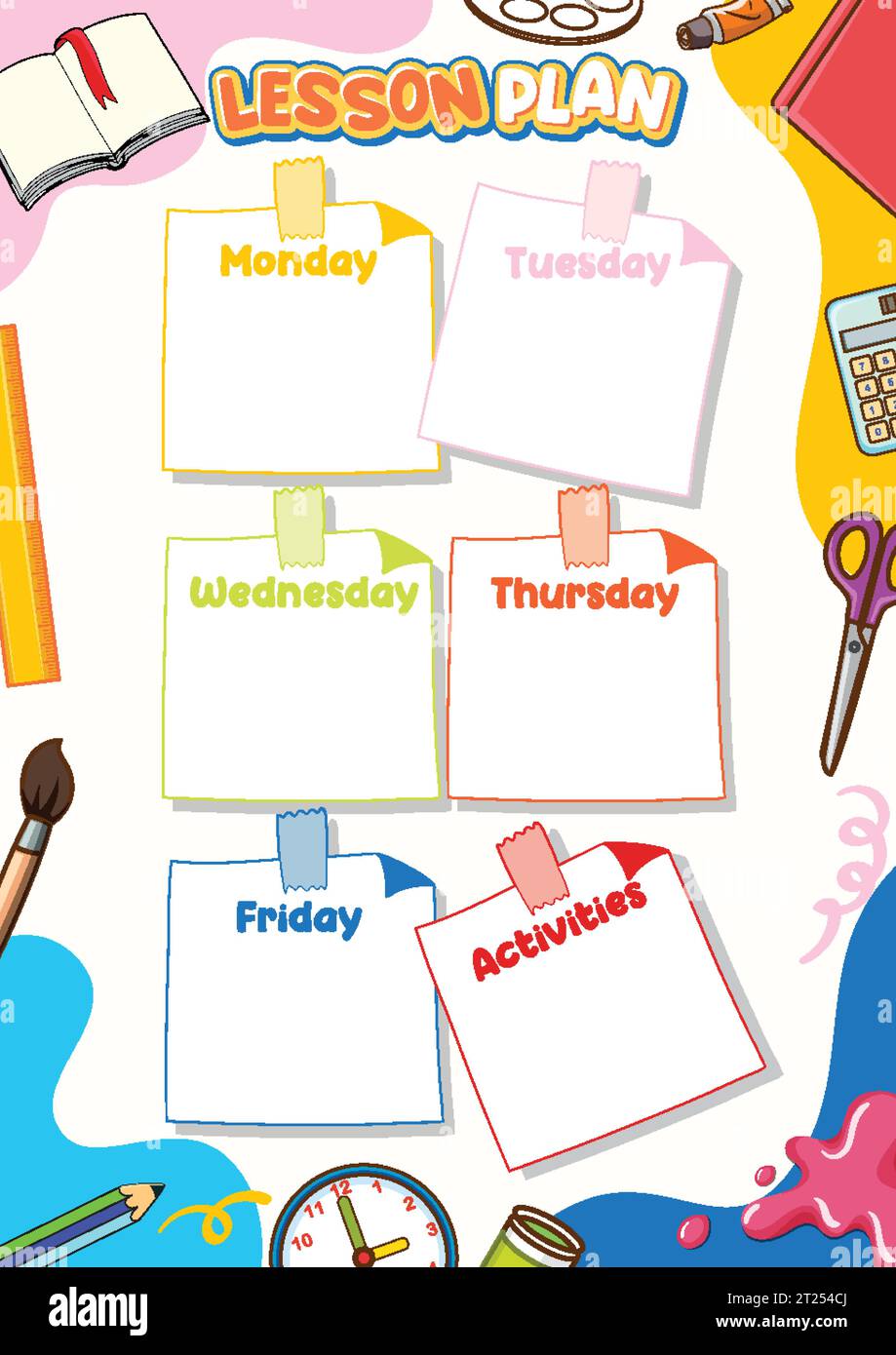 A convenient and customizable weekly lesson plan template with space ...