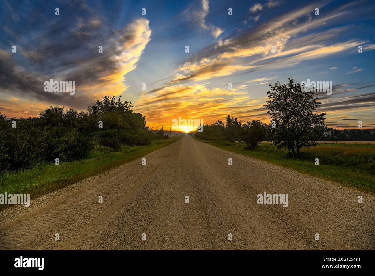 Straight and empty road with cloudy sky hi-res stock photography and ...