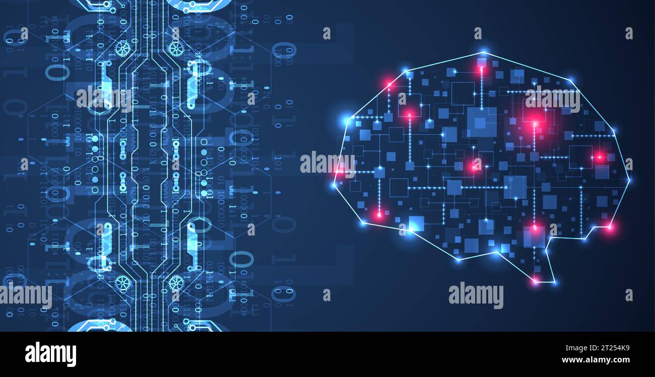 Abstract background on the theme of artificial intelligence. Brain ...