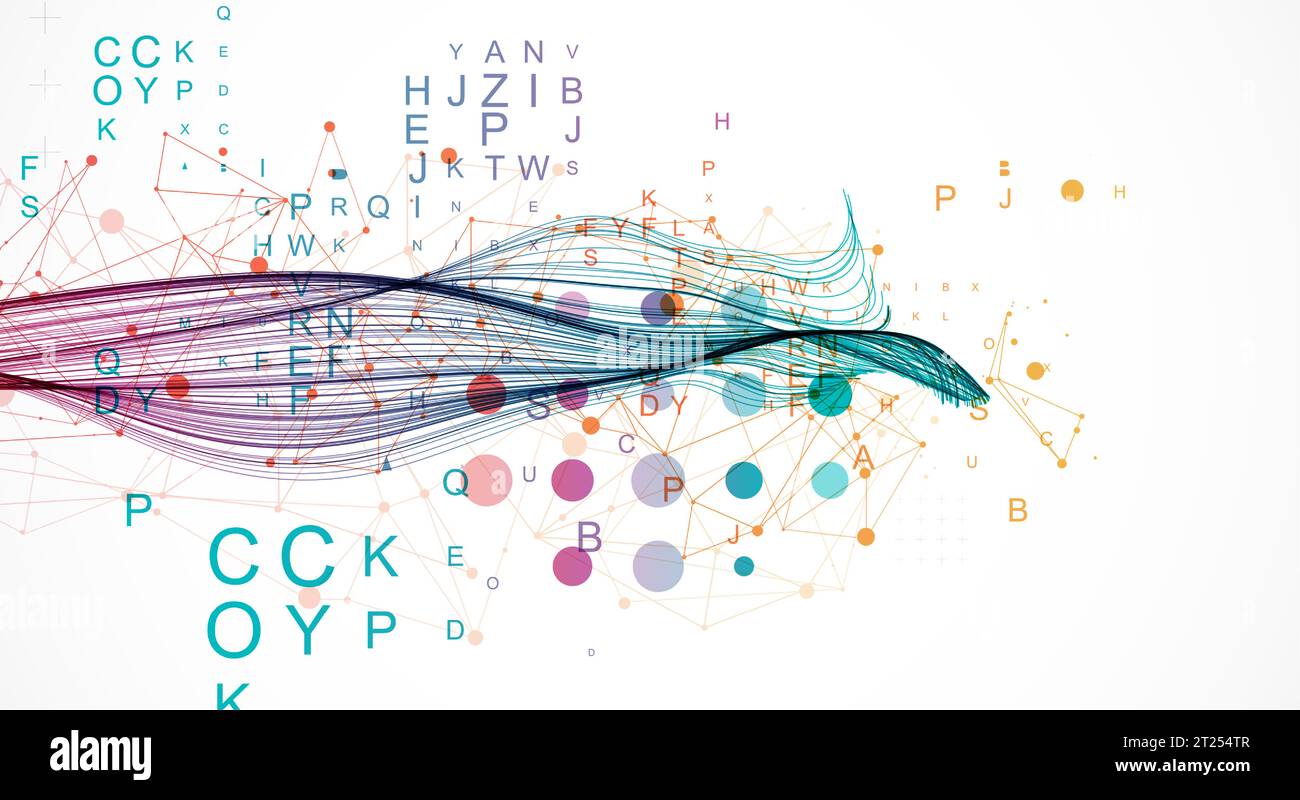 Abstract flowing wave lines. Design element for science modern concept ...