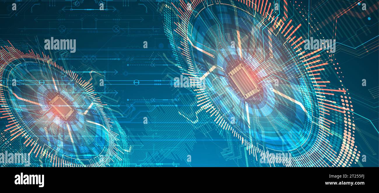 Abstract background on technological and scientific topics. CPU concept ...