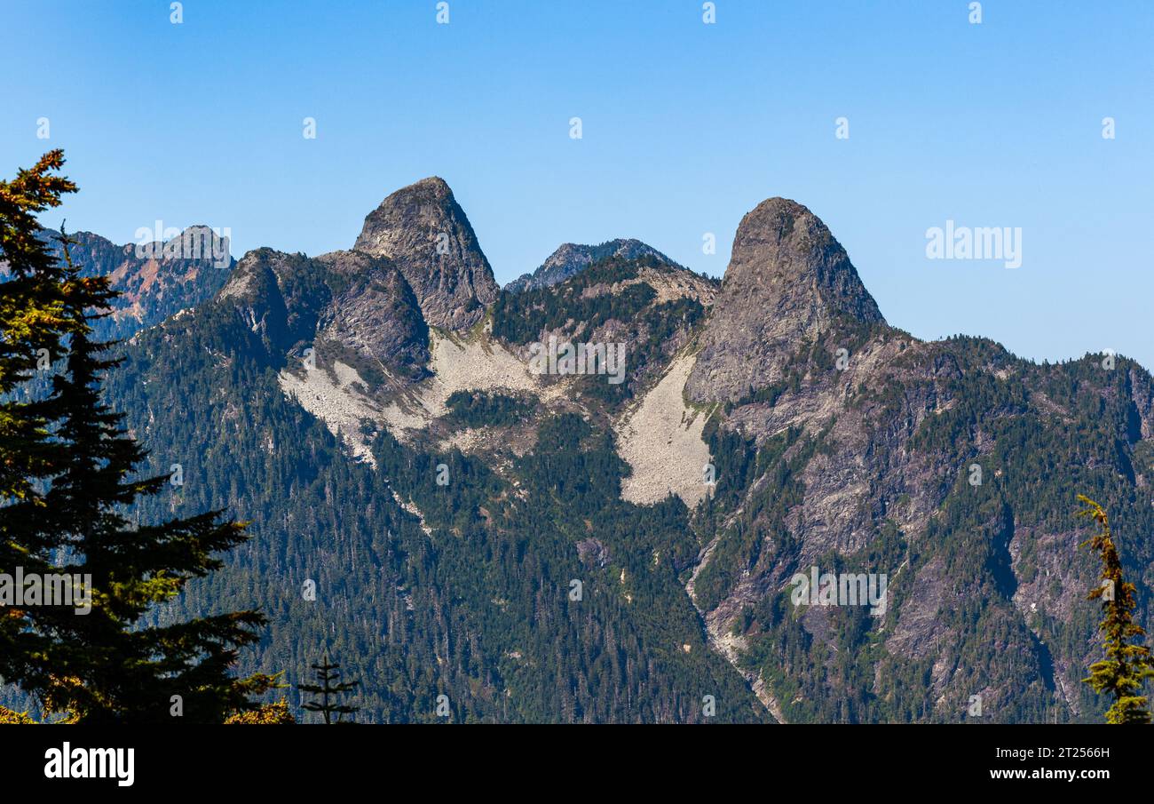East and West Lion (The Lions) peaks, British Columbia, Canada Stock ...