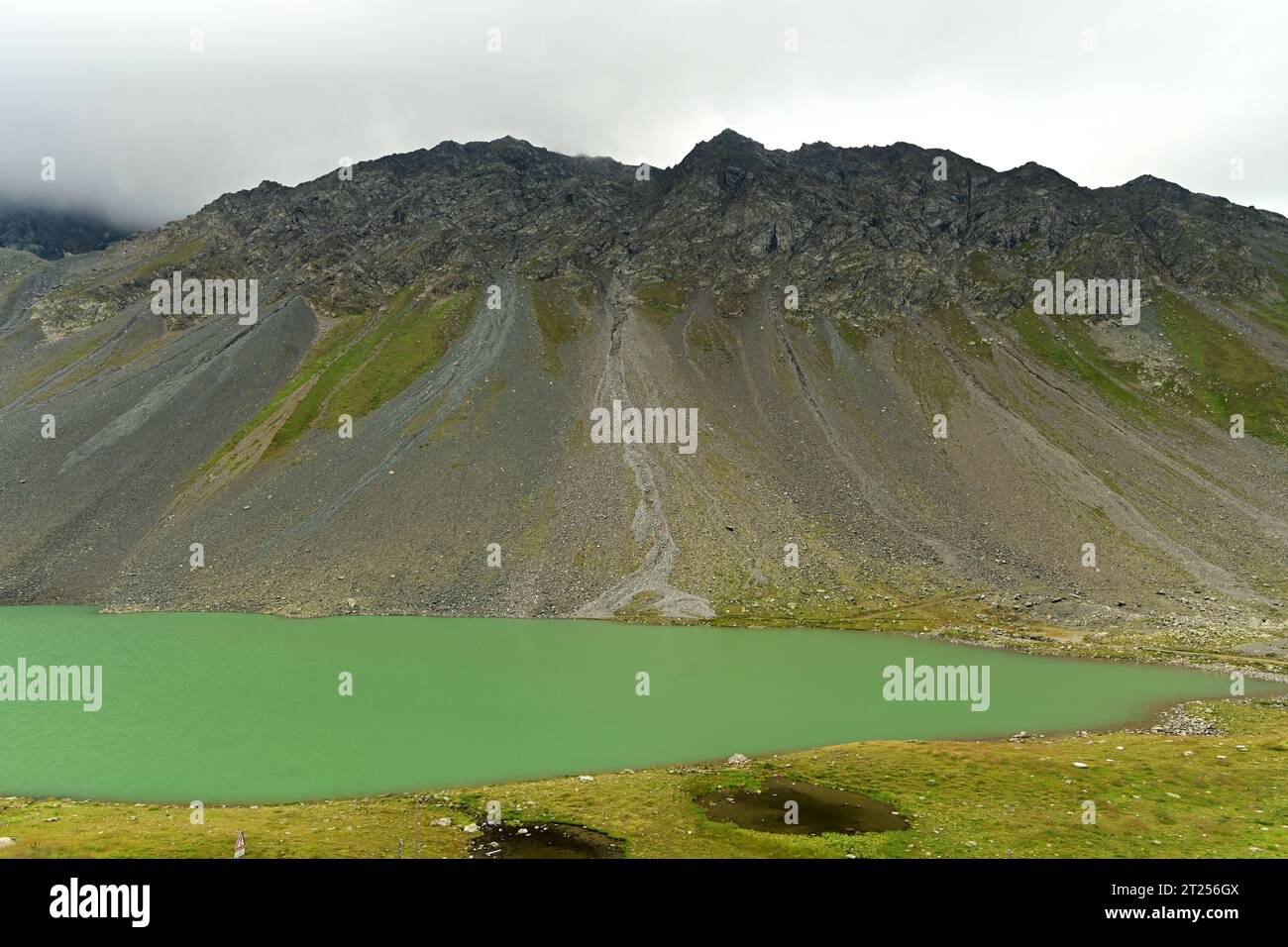 Green alpine lake, Fluela Pass, Graubunden, Switzerland Stock Photo - Alamy