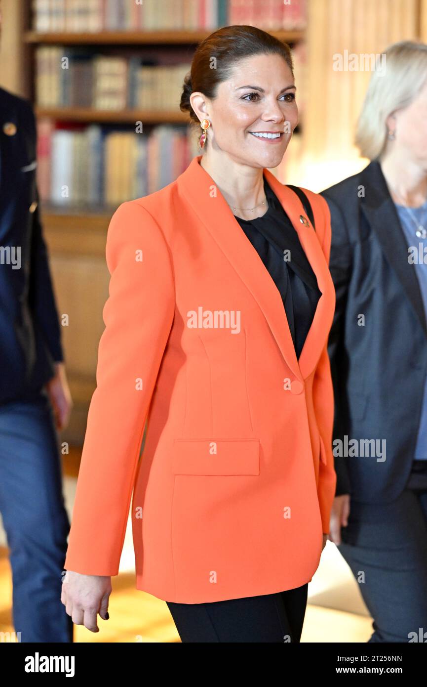Stockholm, Sweden. 17th Oct, 2023. Sweden's Crown Princess Victoria ...