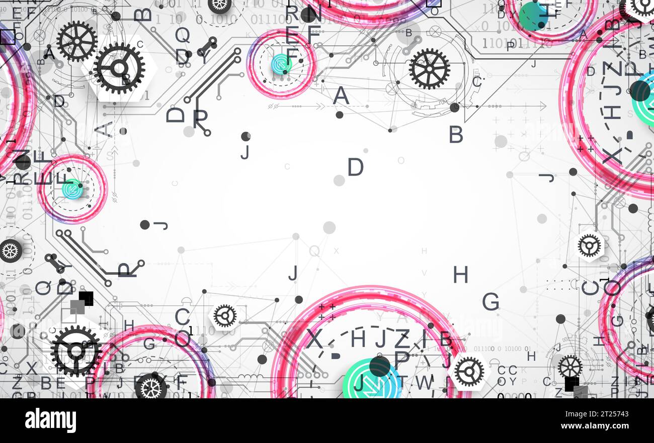 Abstract technology concept. Circuit board, color background. Vector ...