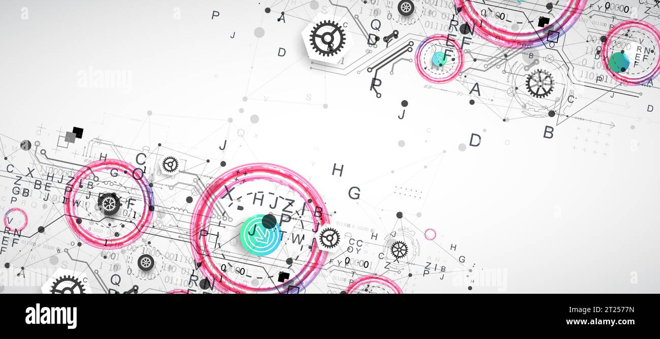 Abstract technology concept. Circuit board, color background. Vector ...