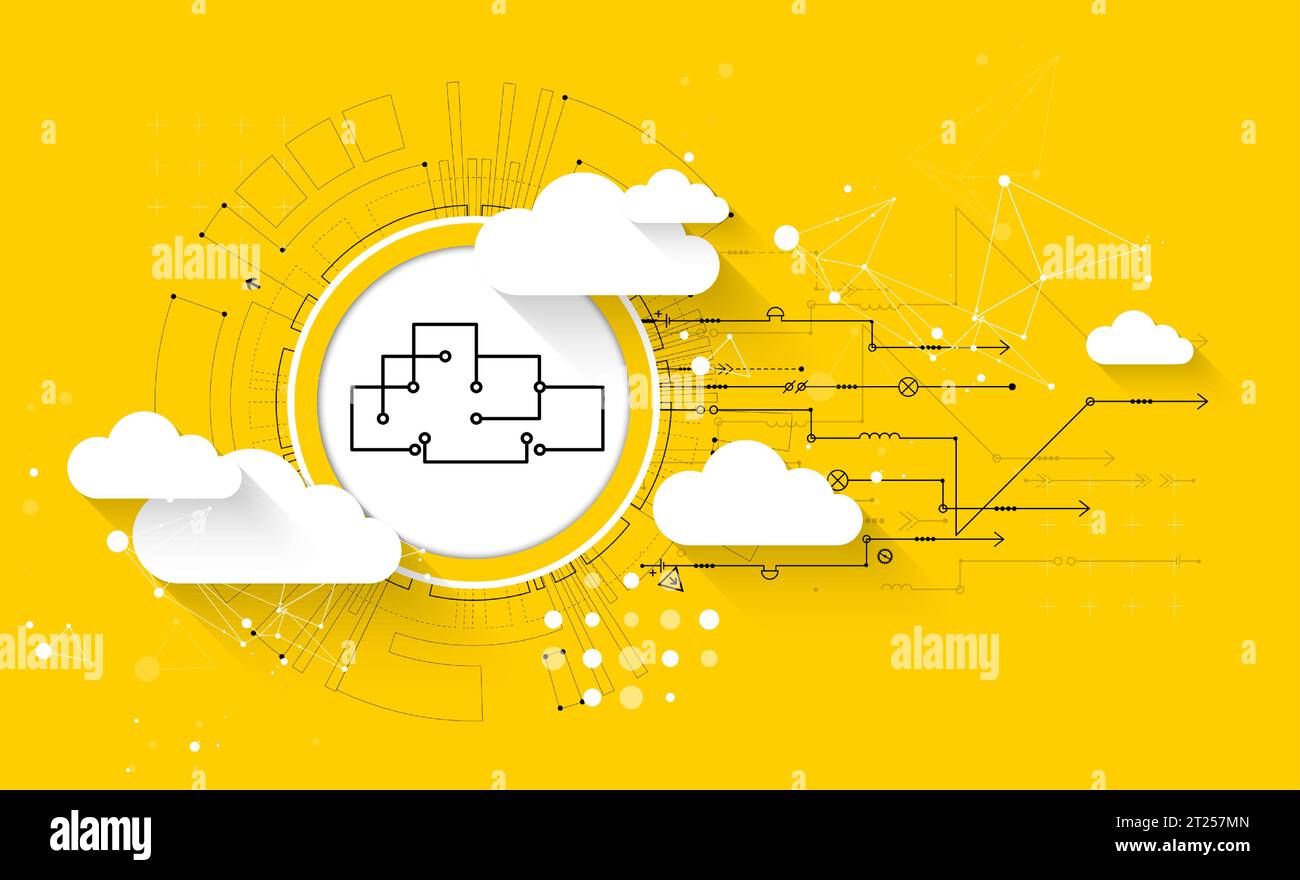 Cloud storage technology. Integrated digital web concept background ...