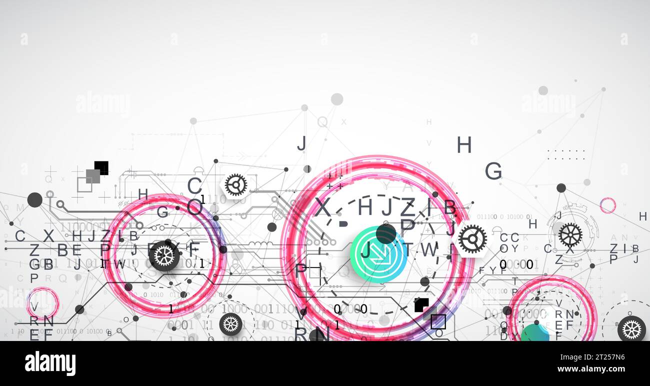 Abstract technology concept. Circuit board, color background. Vector ...