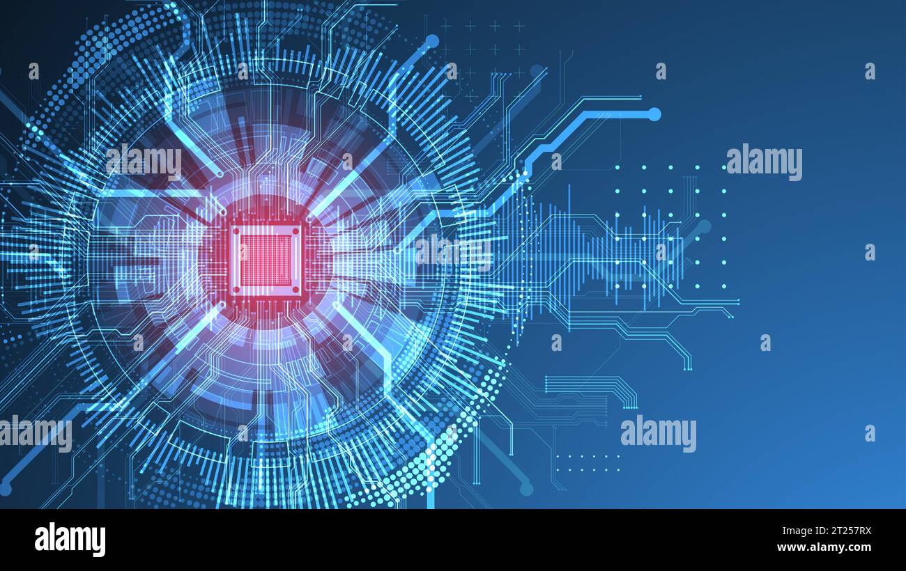 Abstract background on technological and scientific topics. CPU concept ...