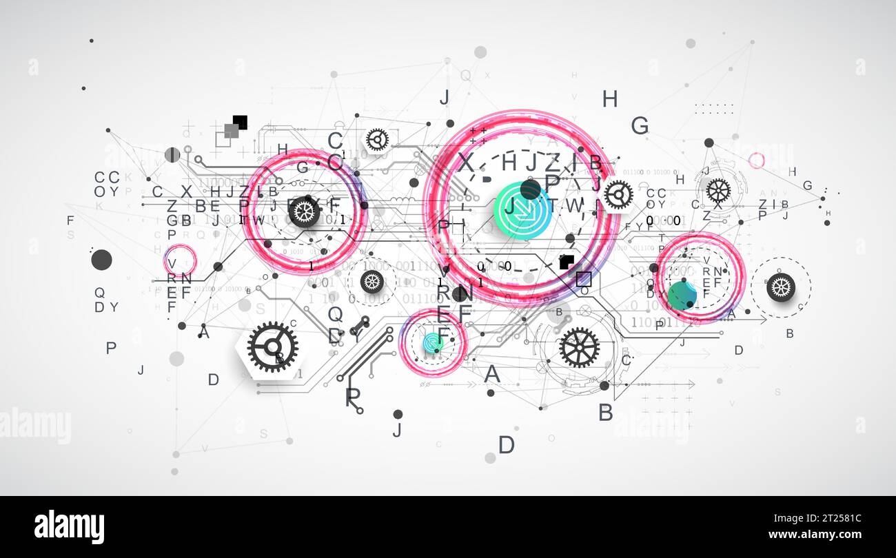 Abstract technology concept. Circuit board, color background. Vector ...