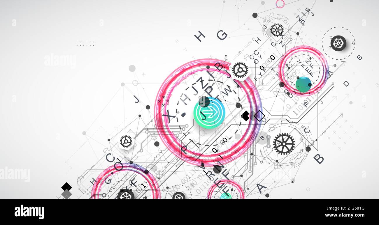 Abstract technology concept. Circuit board, color background. Vector ...