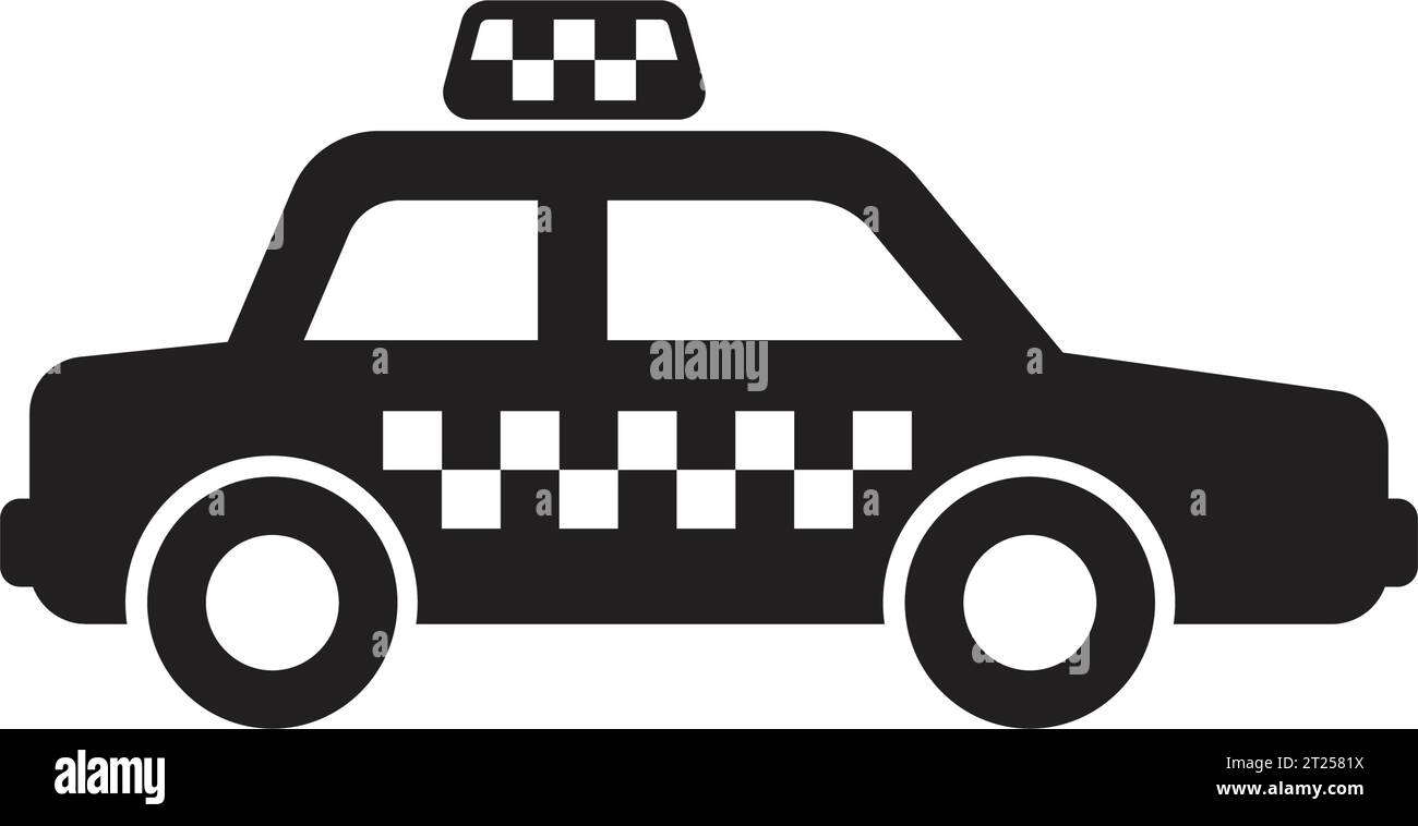 simple classic taxi cab car silhouette icon black silhouette side view ...