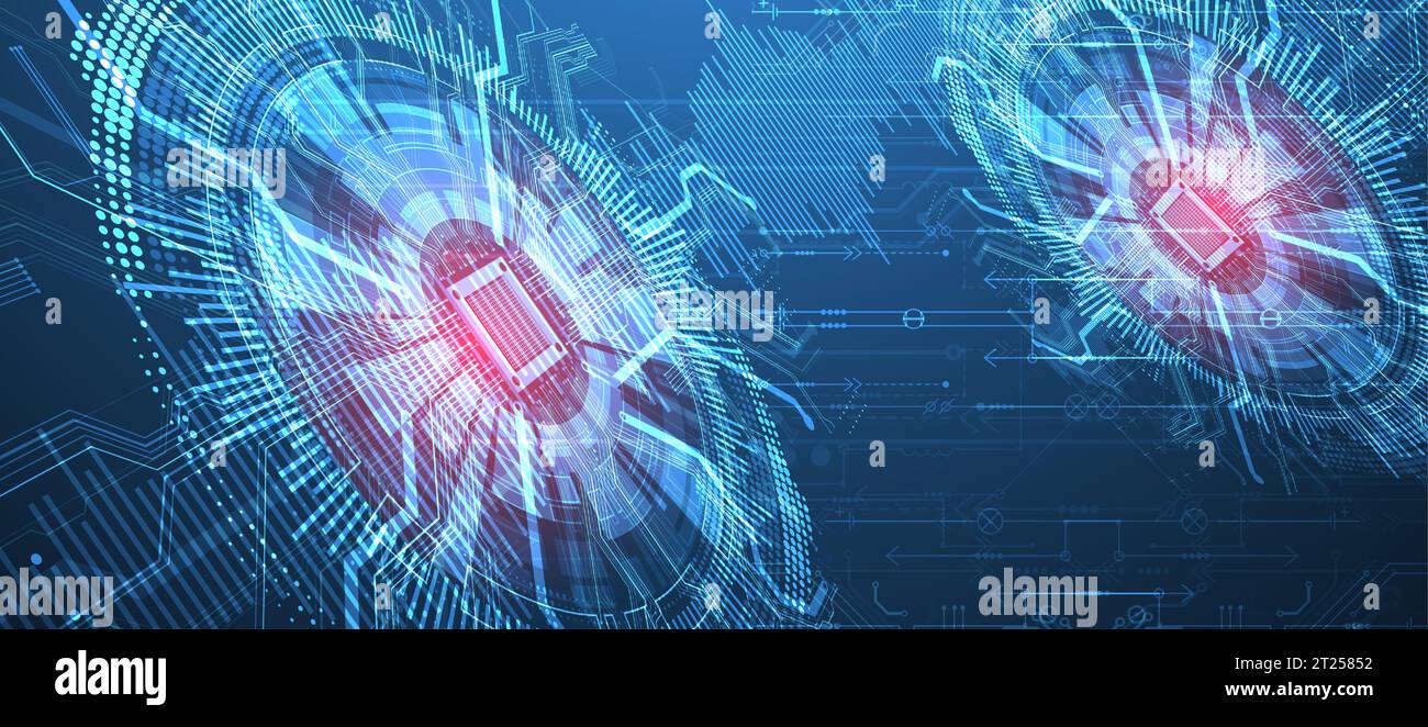 Abstract background on technological and scientific topics. CPU concept ...