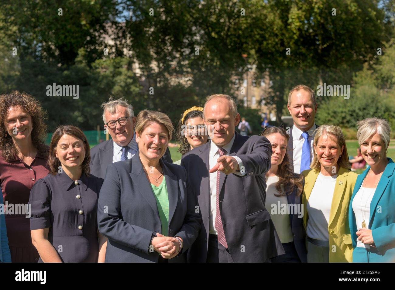Liberal Democrat MPs gather in Victoria Tower Gardens, Westminster to ...