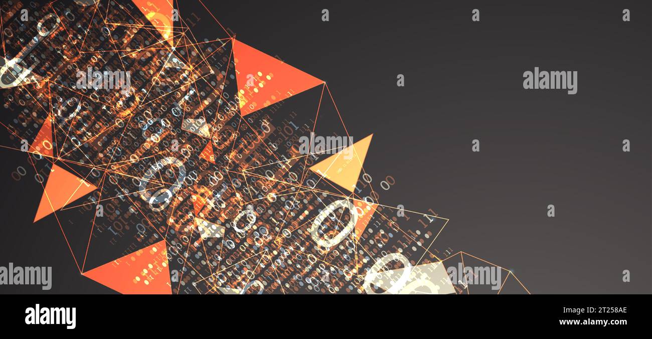 Technology background. Big data concept. Binary computer code. Vector ...