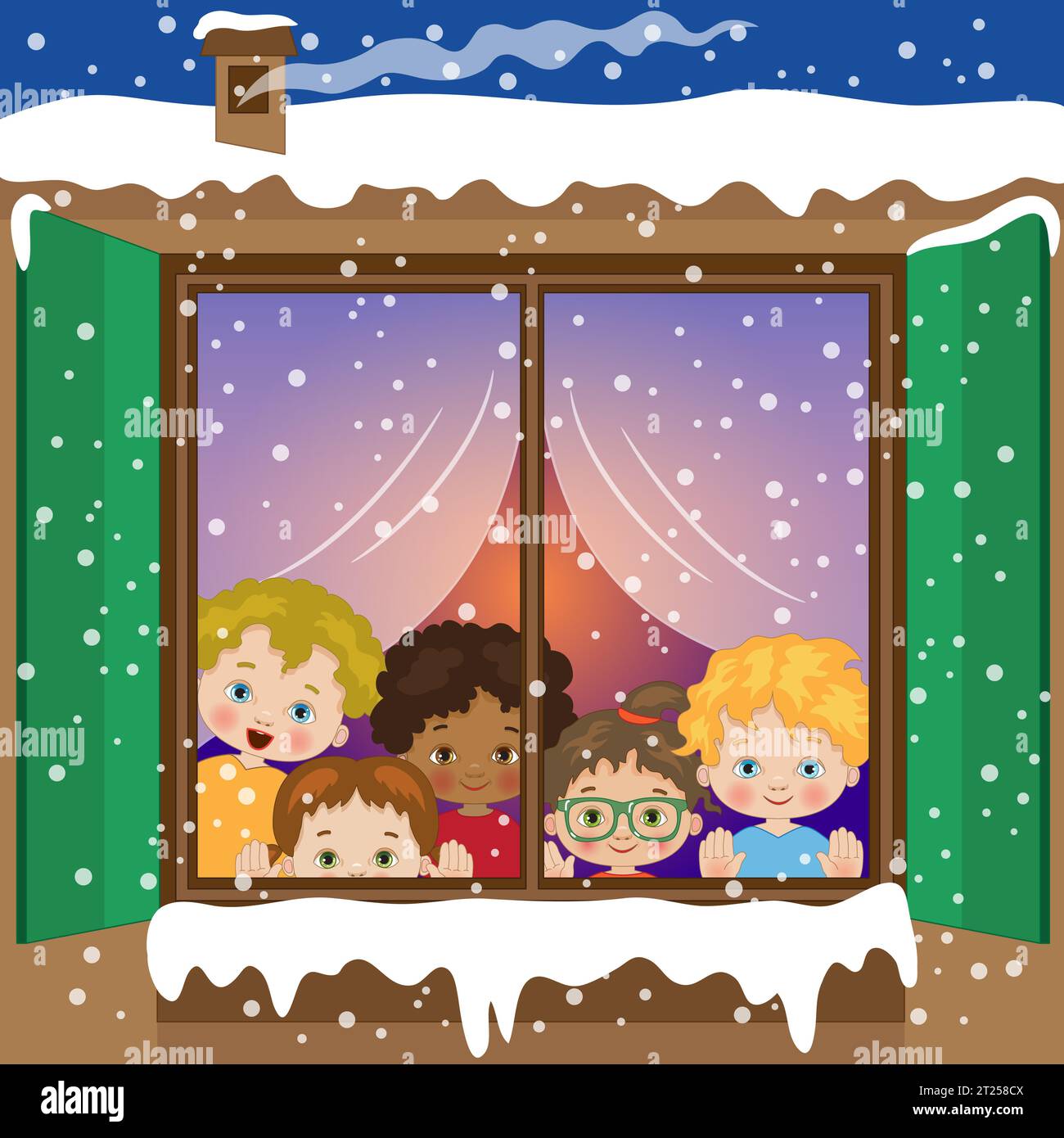Snow flakes cartoon hi-res stock photography and images - Alamy
