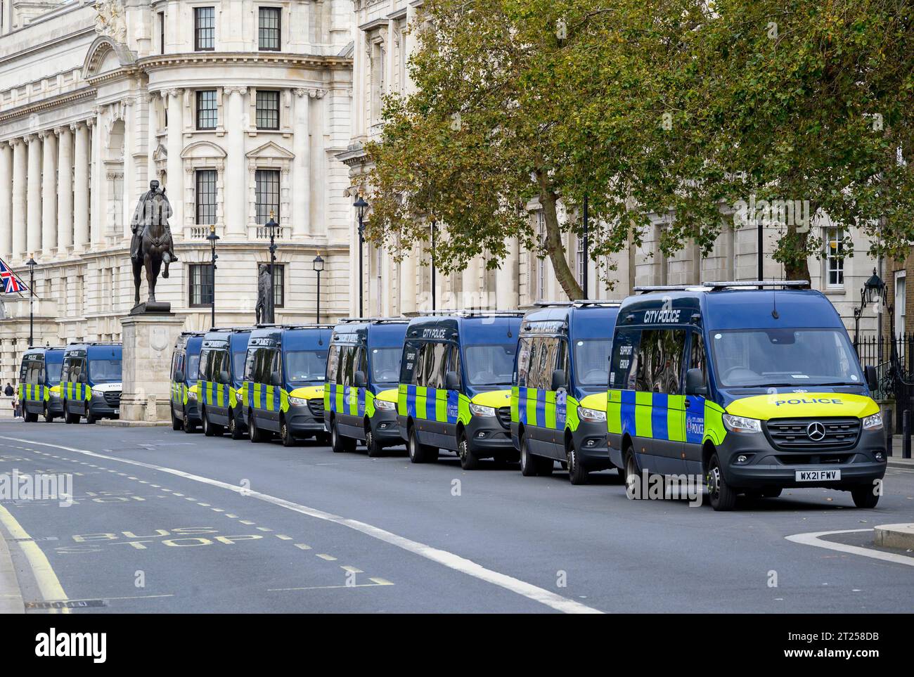 London, UK. Police vans from the City of London Police Support Group ...