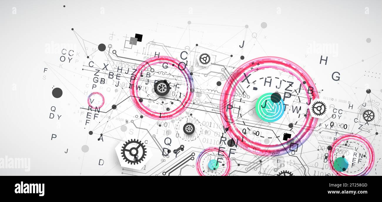 Abstract technology concept. Circuit board, color background. Vector ...