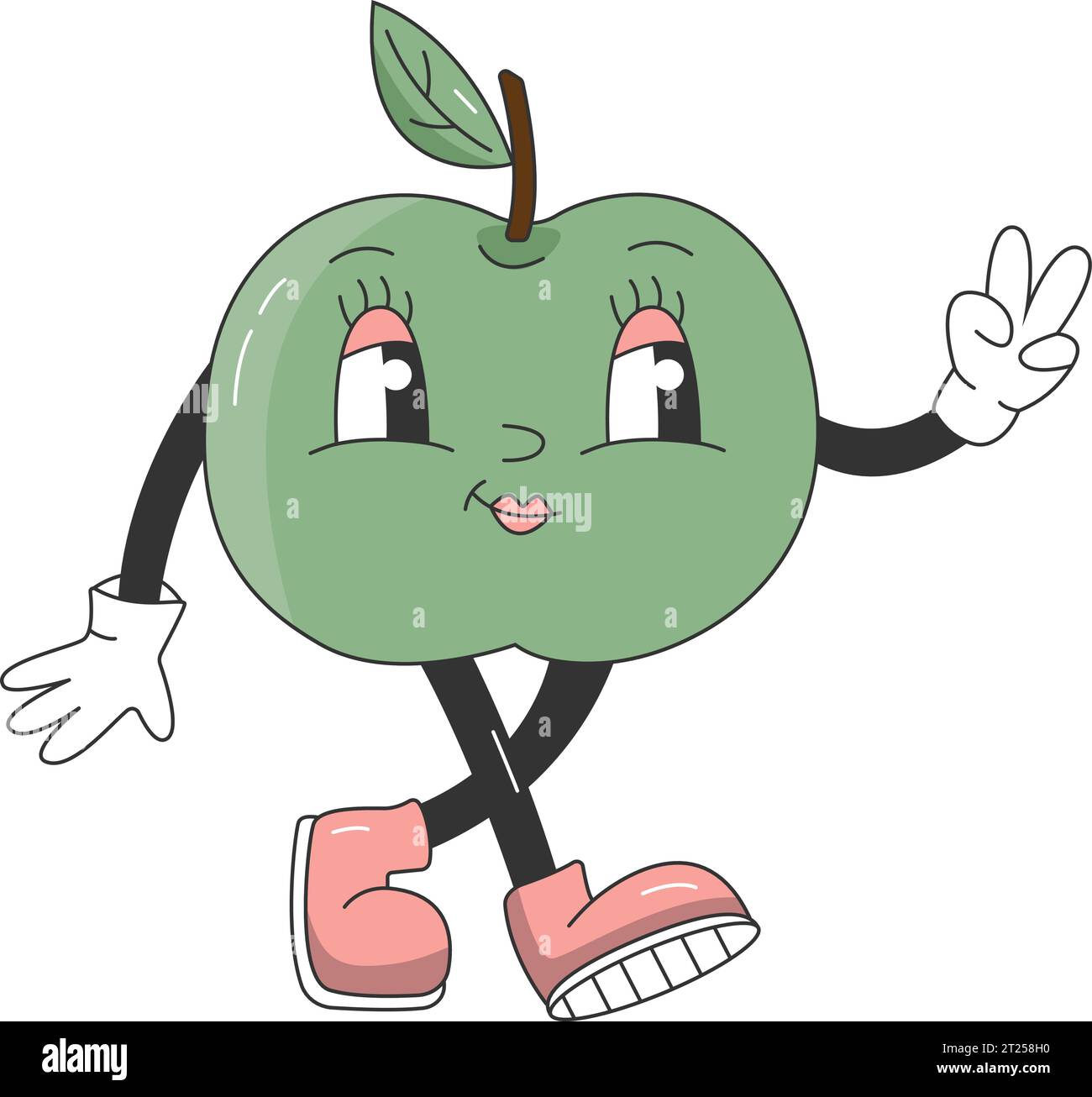 90s Fruit Funny Retro Groovy Cartoon Hippie Character. Comic Character ...