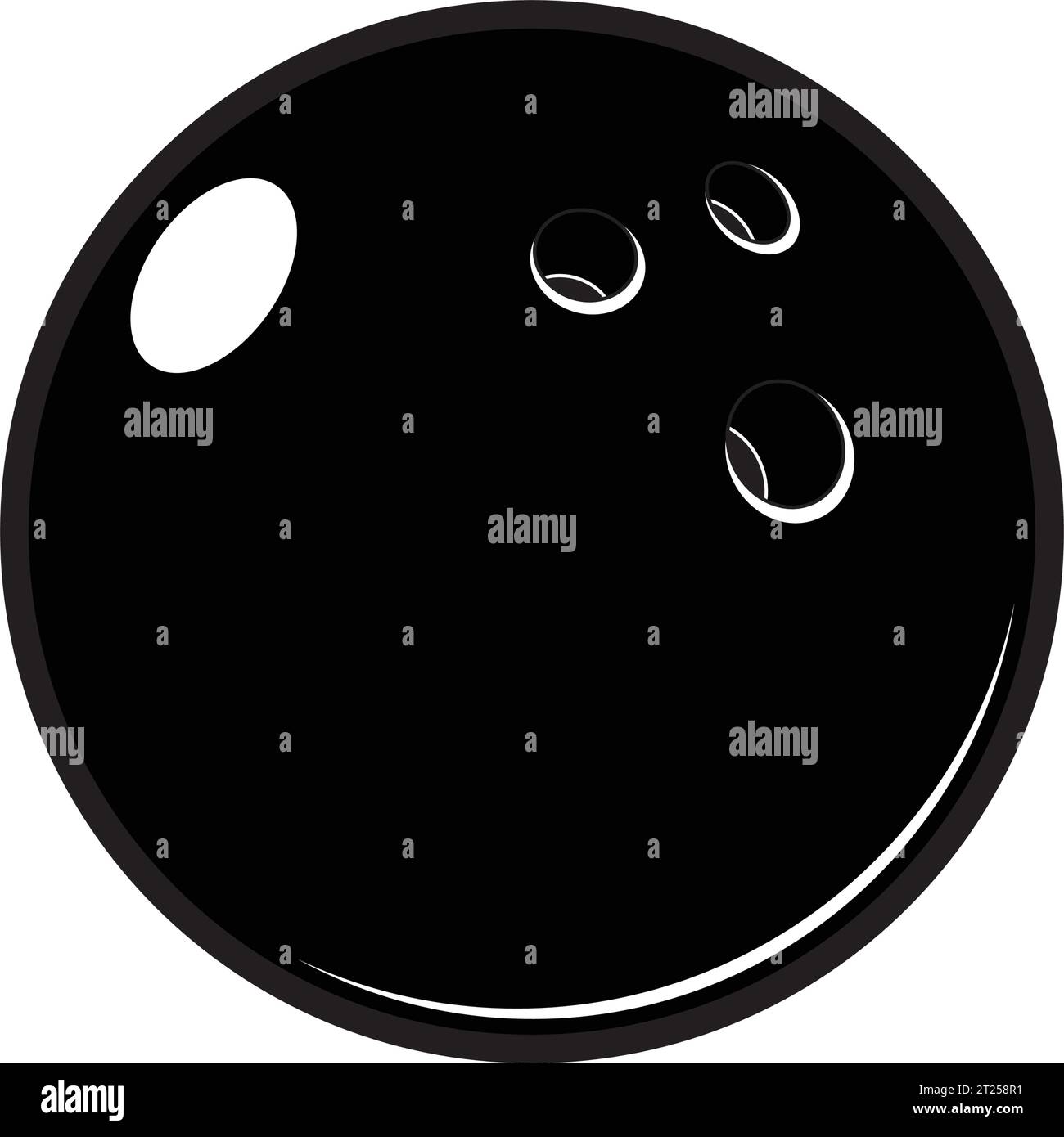 classic simple black cartoon ten pin bowling ball icon vector isolated ...