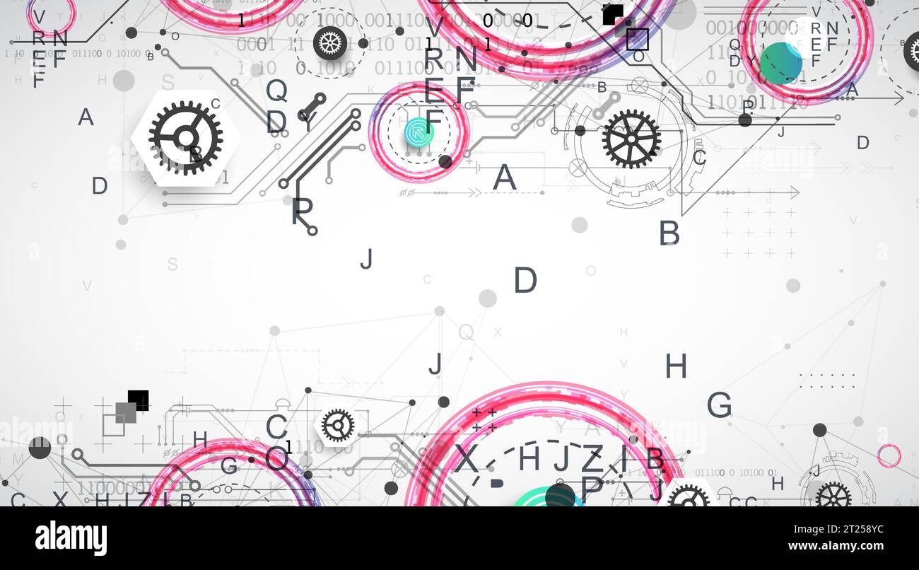Abstract technology concept. Circuit board, color background. Vector ...