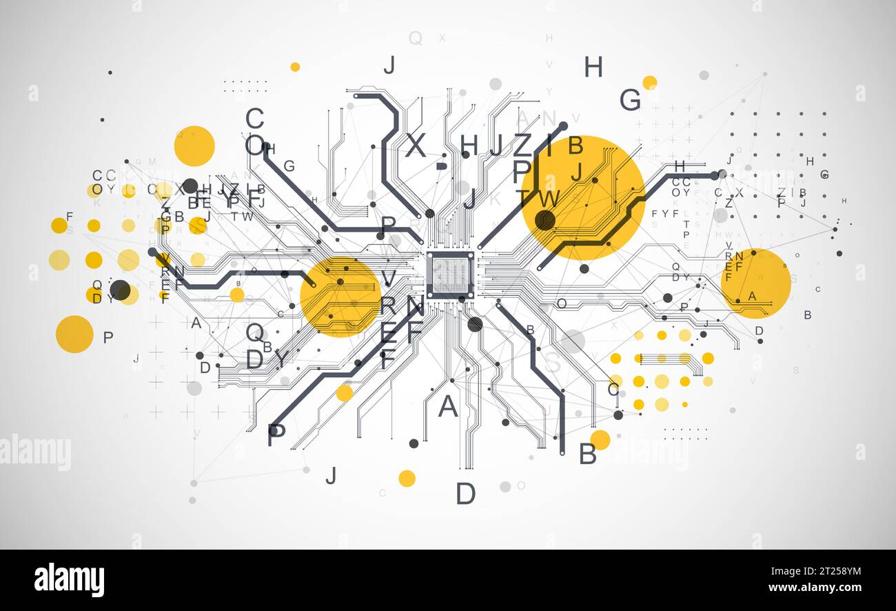 Abstract background on technological and scientific topics. CPU concept ...