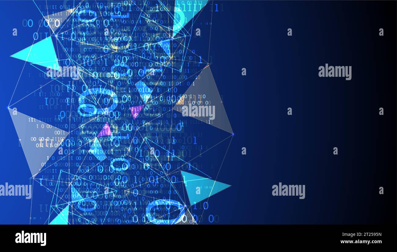 Technology Background Big Data Concept Binary Computer Code Vector Illustration Stock Vector