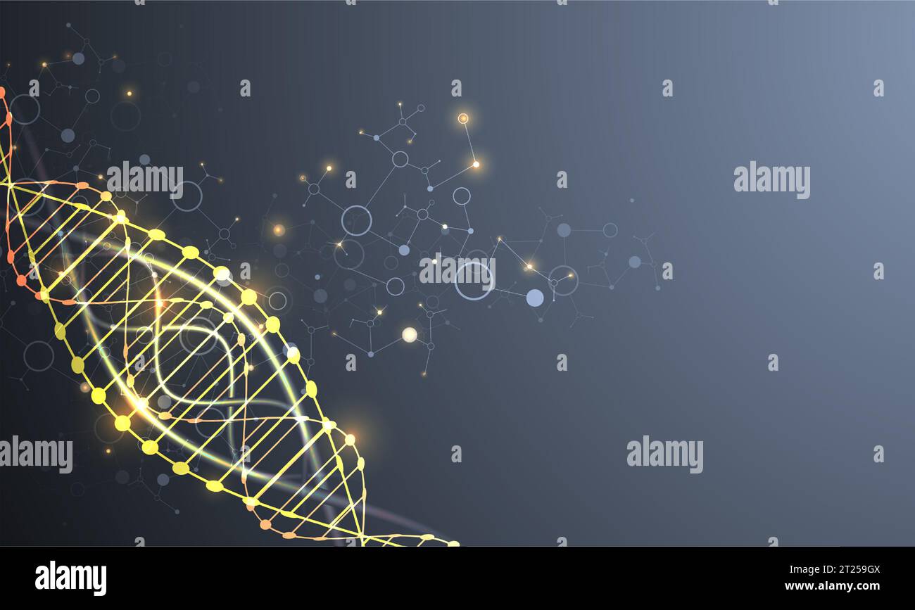 Science template, wallpaper or banner with a DNA molecules. Vector ...