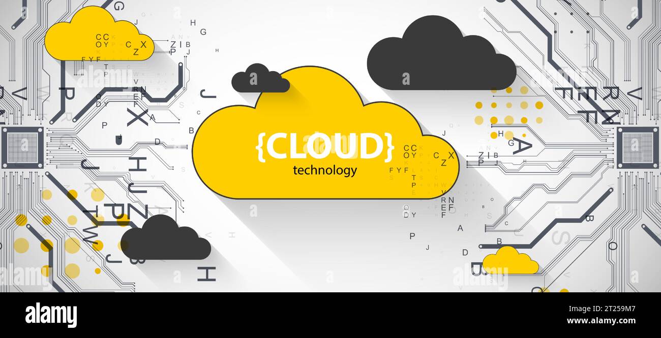 Cloud storage technology. Integrated digital web concept background. Vector Stock Vector Image ...