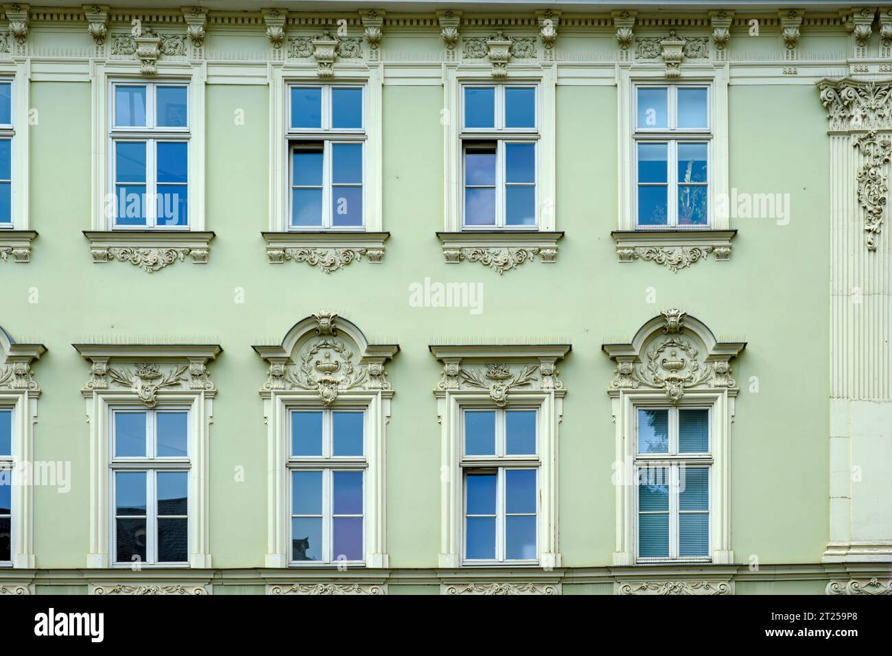 Neo-Rococo facade of the Roessler House, administrative building of the ...