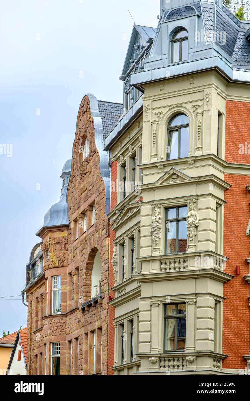 Historic listed architecture in Frauentorstrasse in the historic inner ...