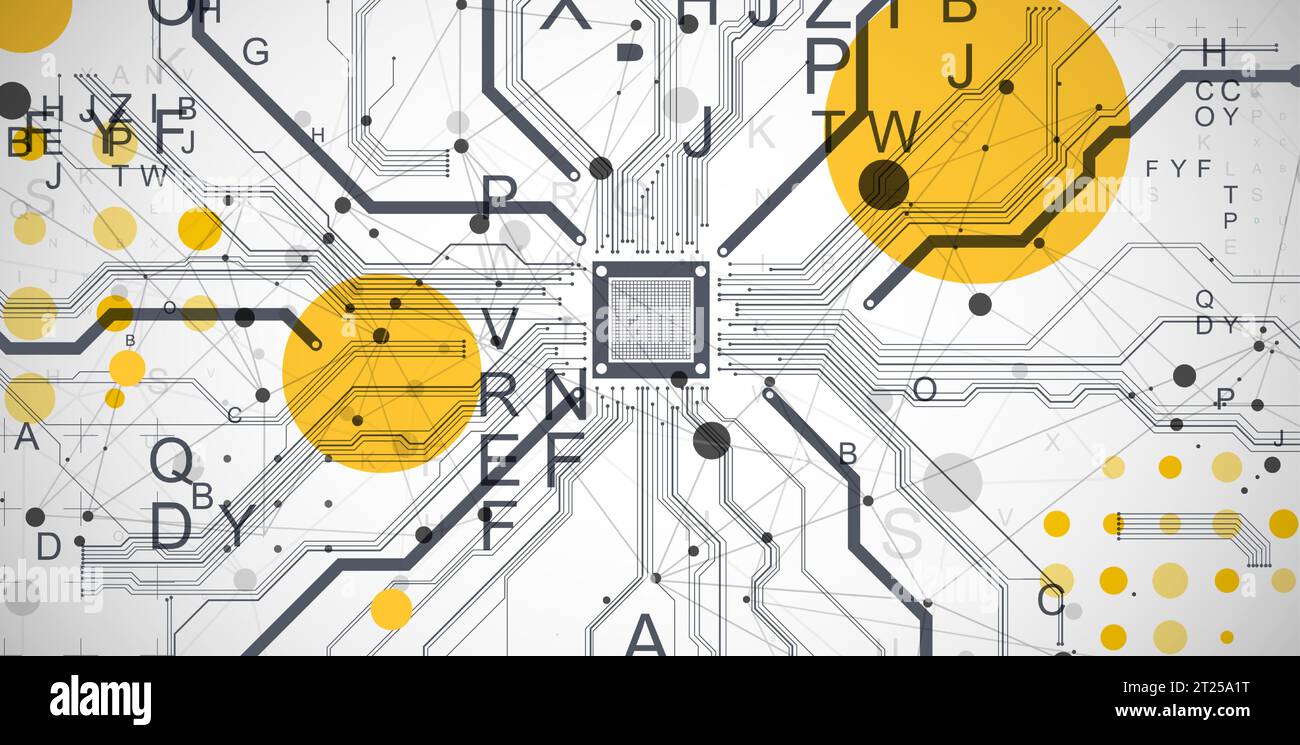 Abstract background on technological and scientific topics. CPU concept ...