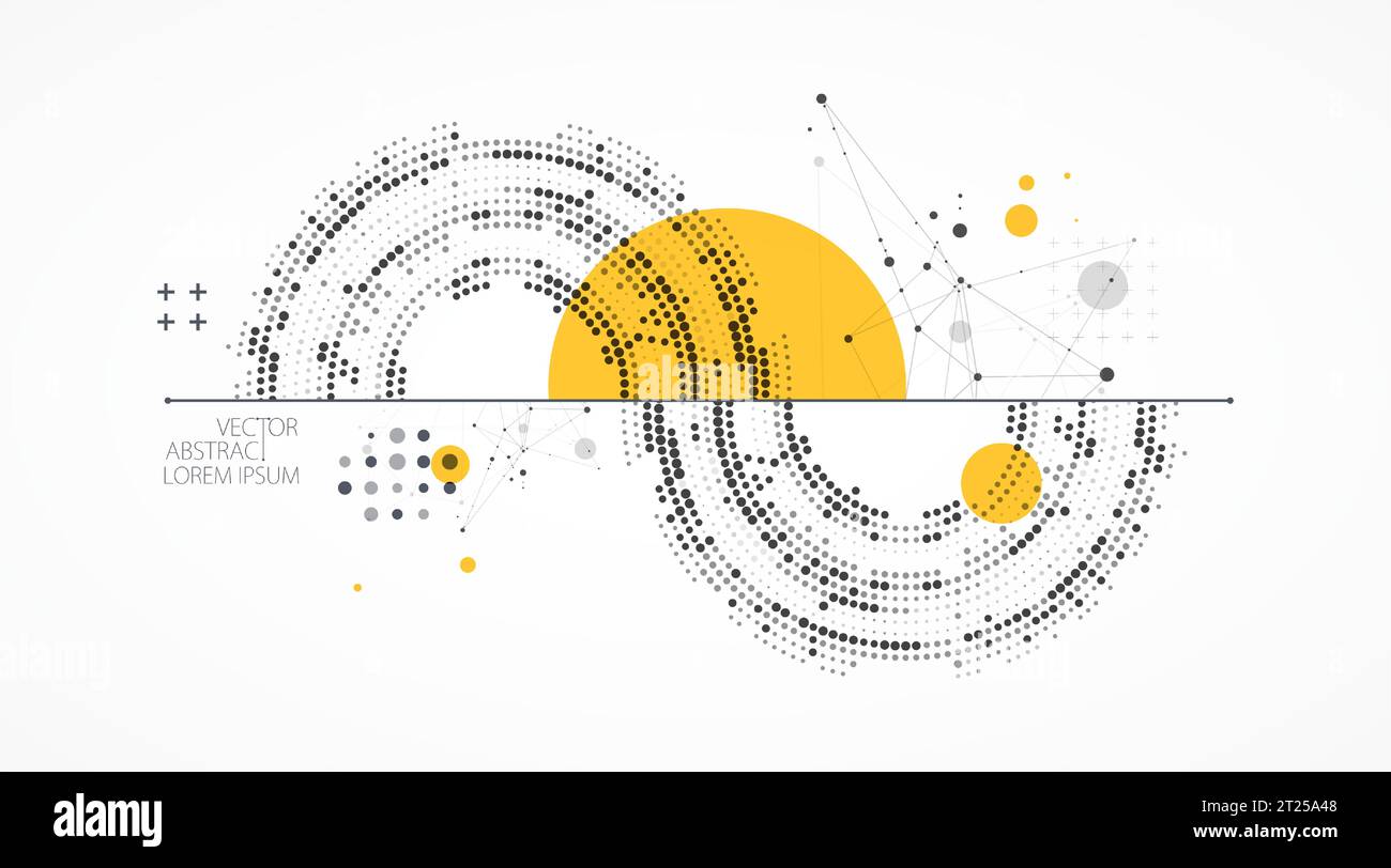 Halftone theme vector. Science abstract background with connecting dots and lines Stock Vector ...