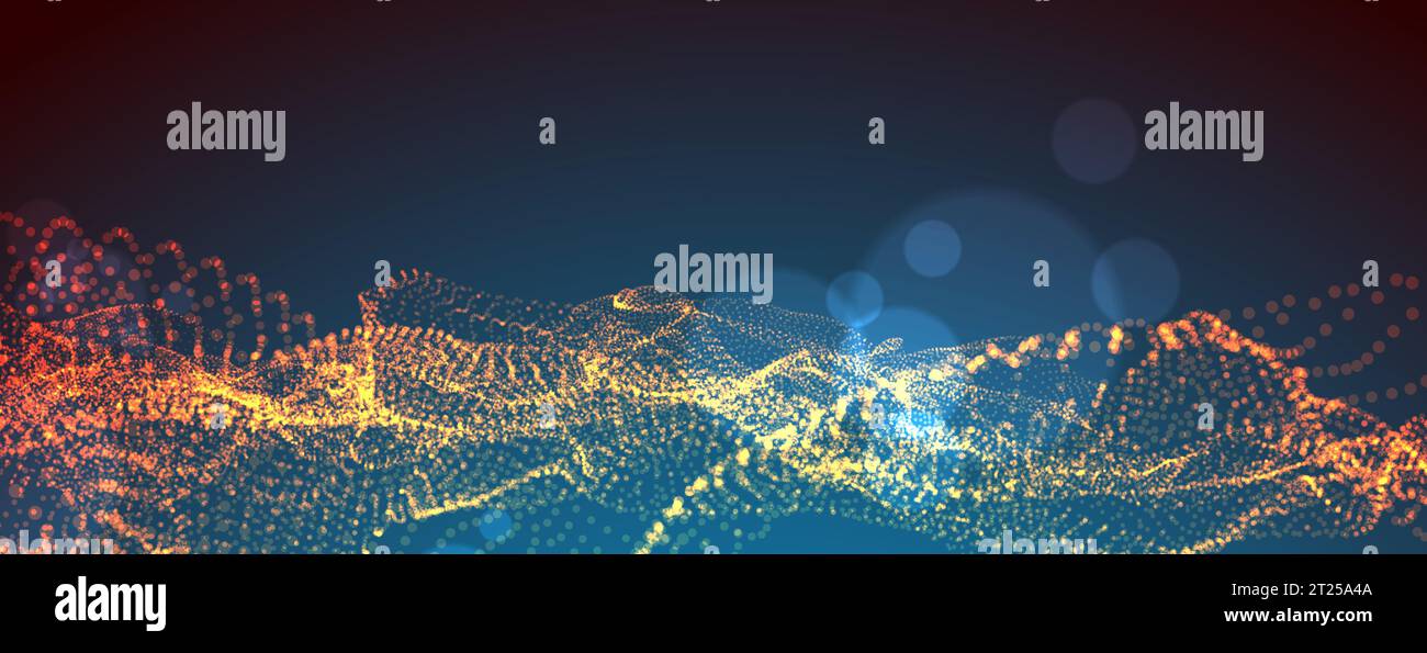 Abstract background. Particles liquid dynamic flow. Trendy fluid cover ...