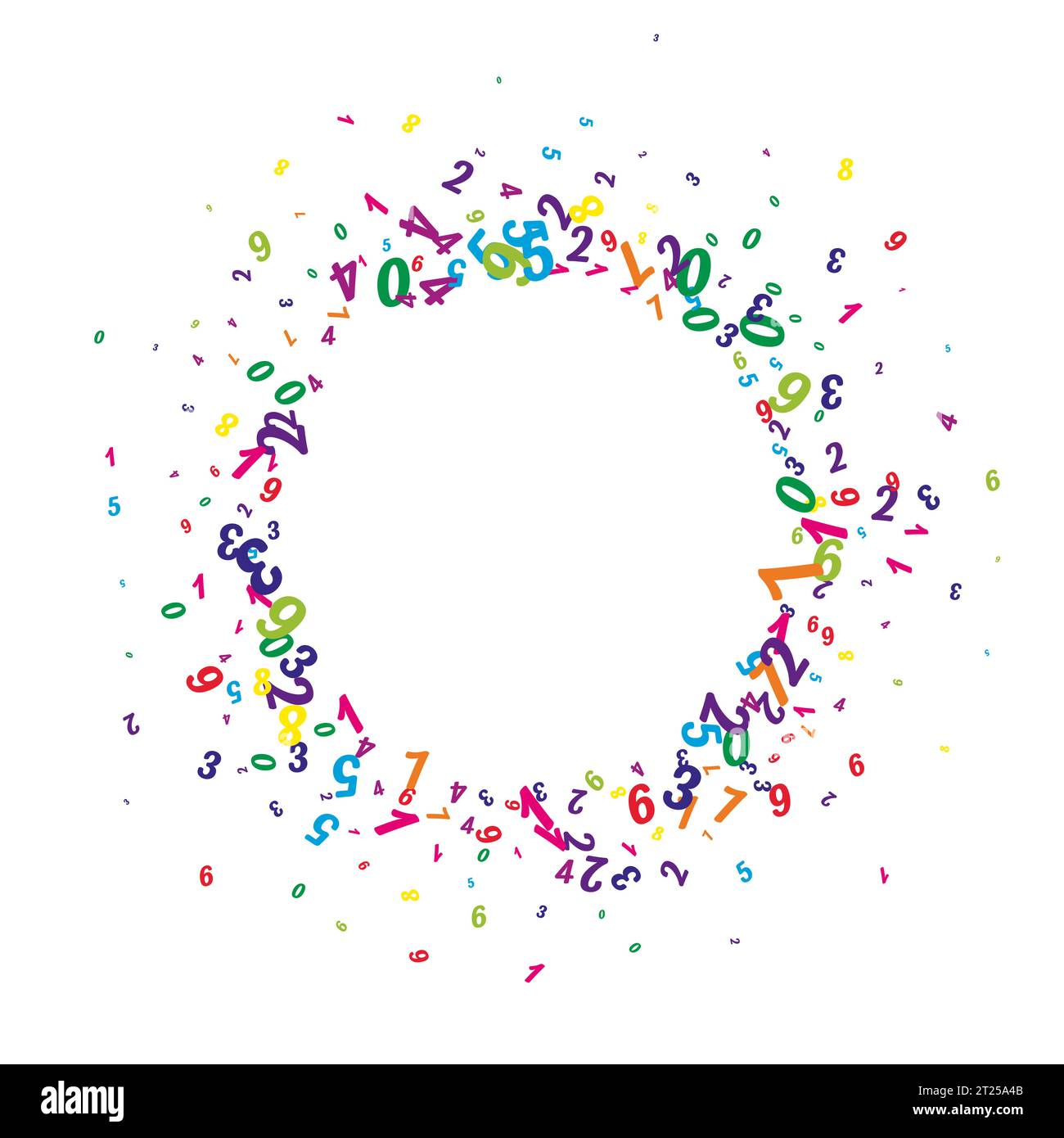 Falling colorful numbers. Math study concept with flying digits. Back ...