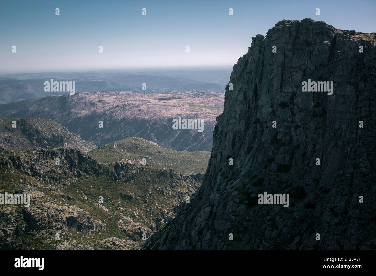 Panorama in the Sierra da Estrella mountain range, Portugal Stock Photo ...