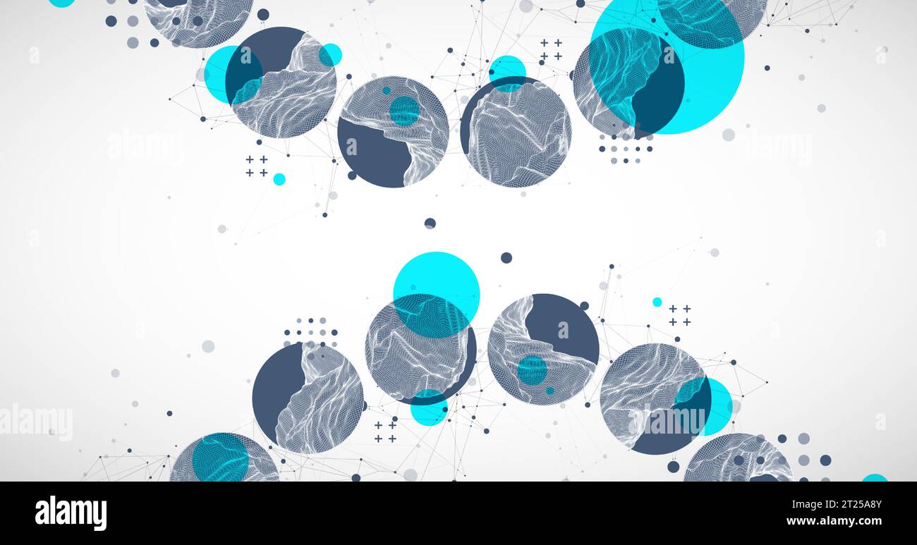 Trendy abstract wireframe background. Modern science or technology art elements. Surface ...