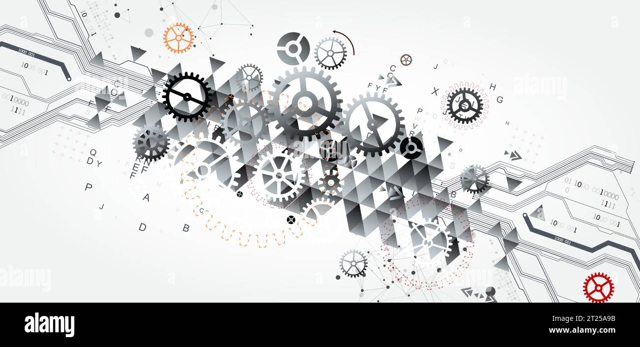 Abstract technology background. Cogwheels ART theme. Vector illustration Stock Vector Image ...