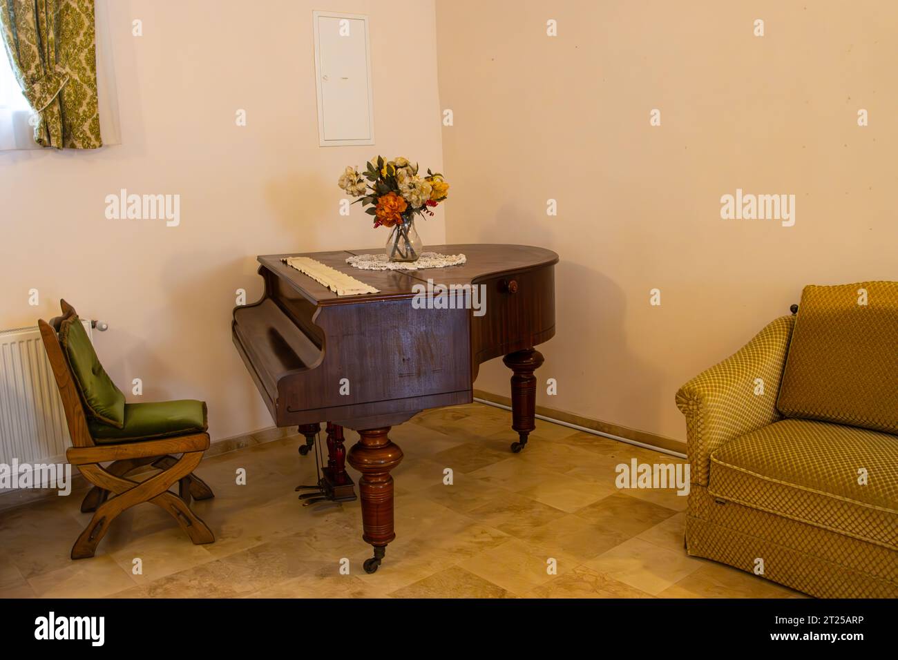 Ancient piano at the Károlyi Castle in Carei, Romania Stock Photo - Alamy