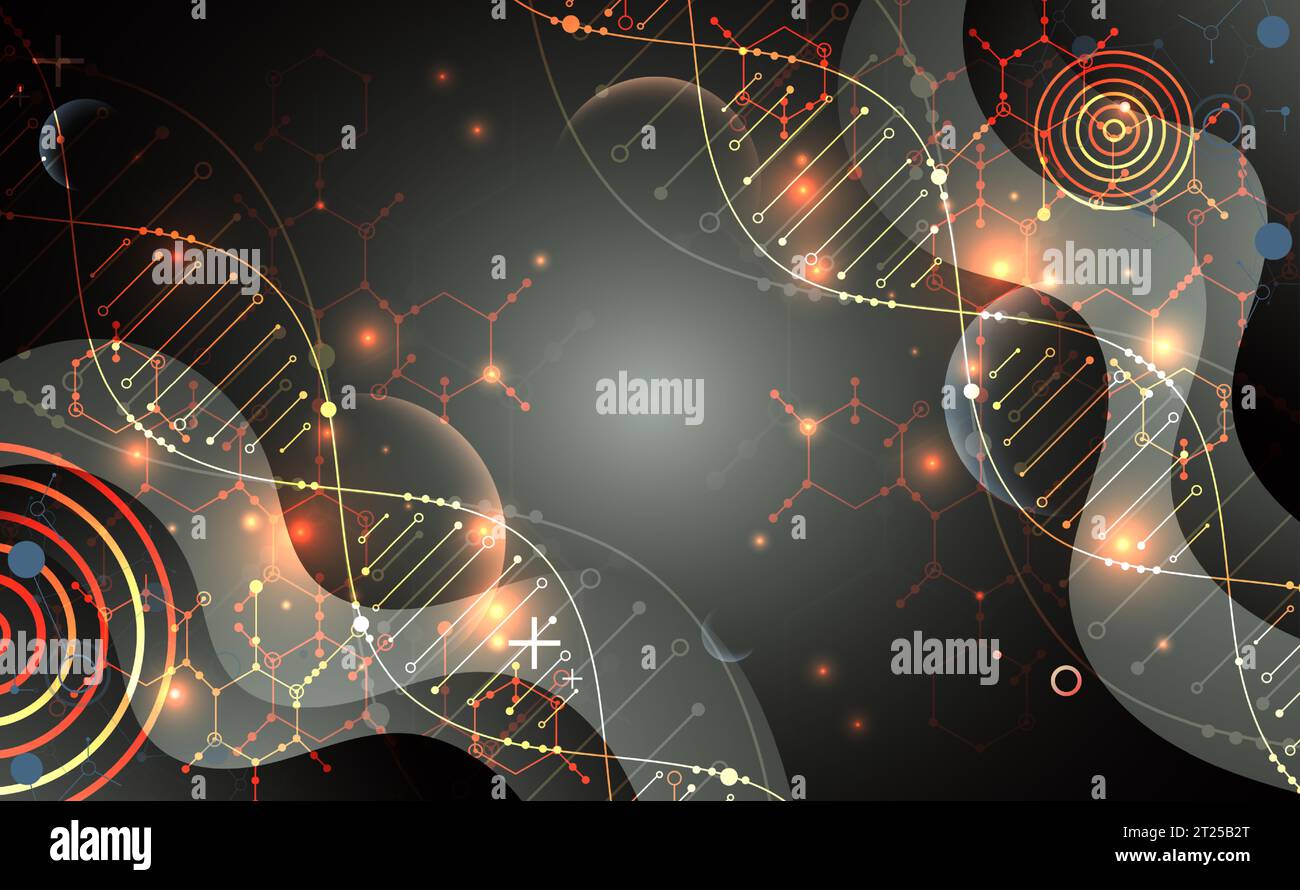 Science template, wallpaper or banner with a DNA molecules. Vector ...