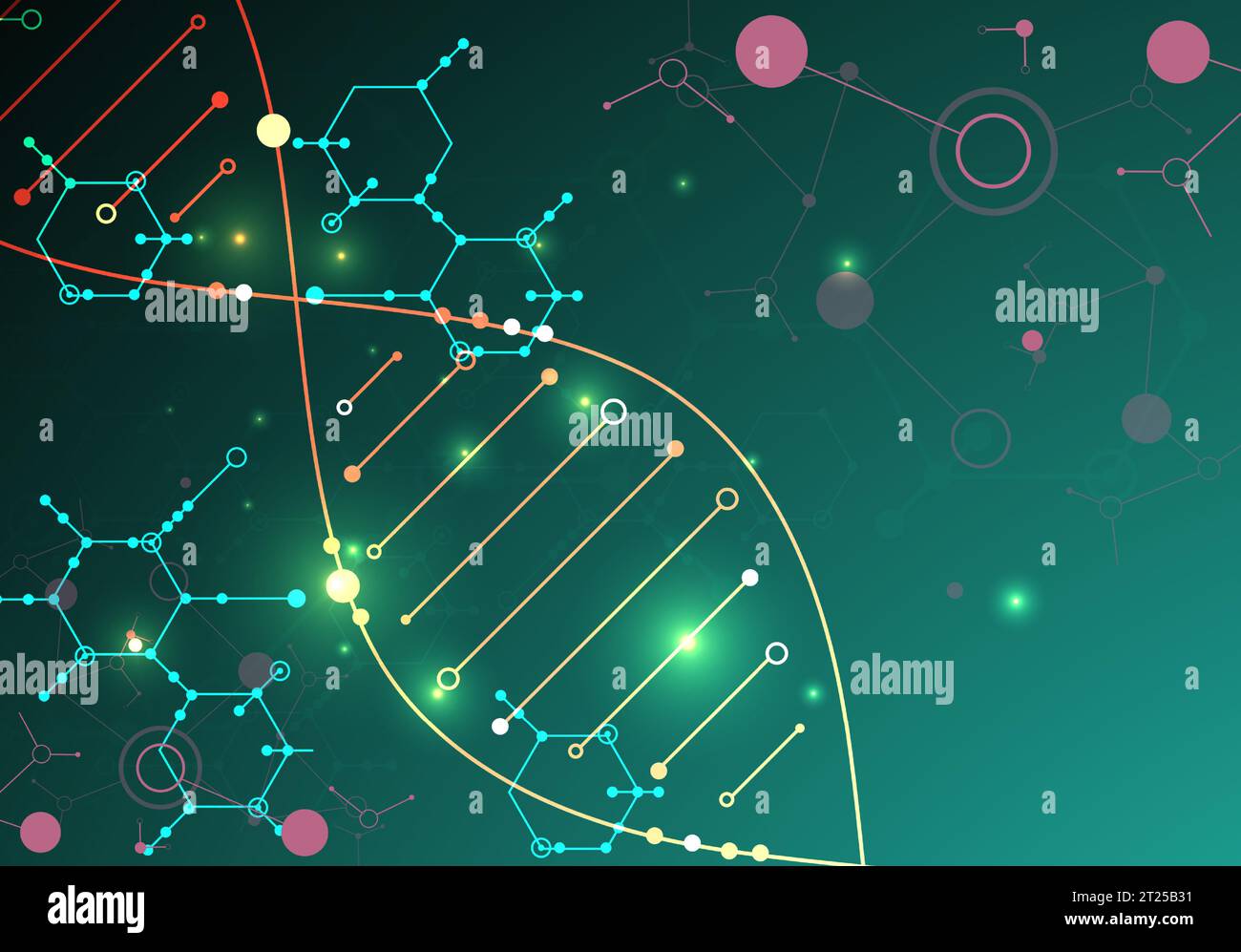 Science template, wallpaper or banner with a DNA molecules. Vector ...