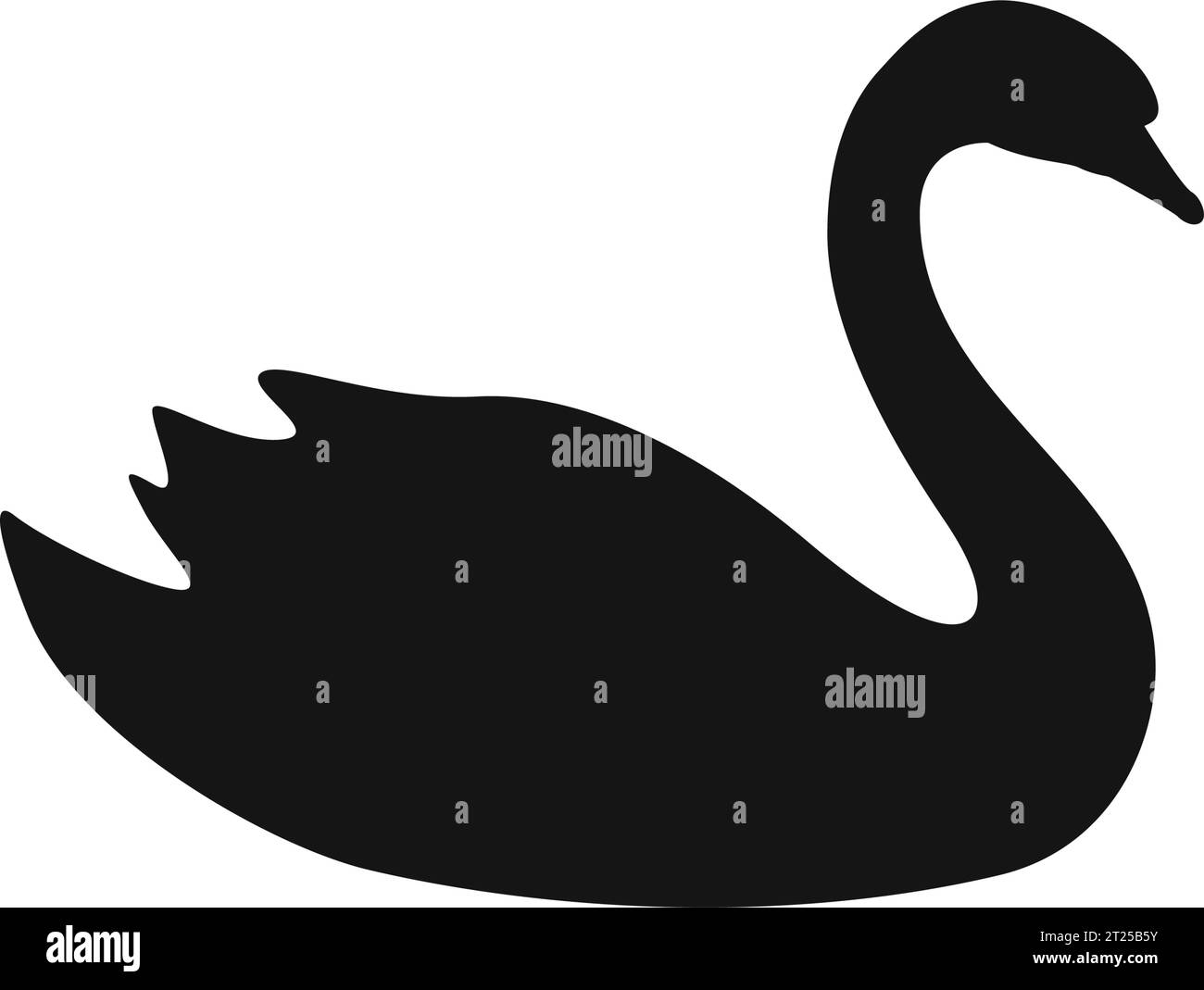 simple classic elegant swan silhouette vector isolated on transparent ...