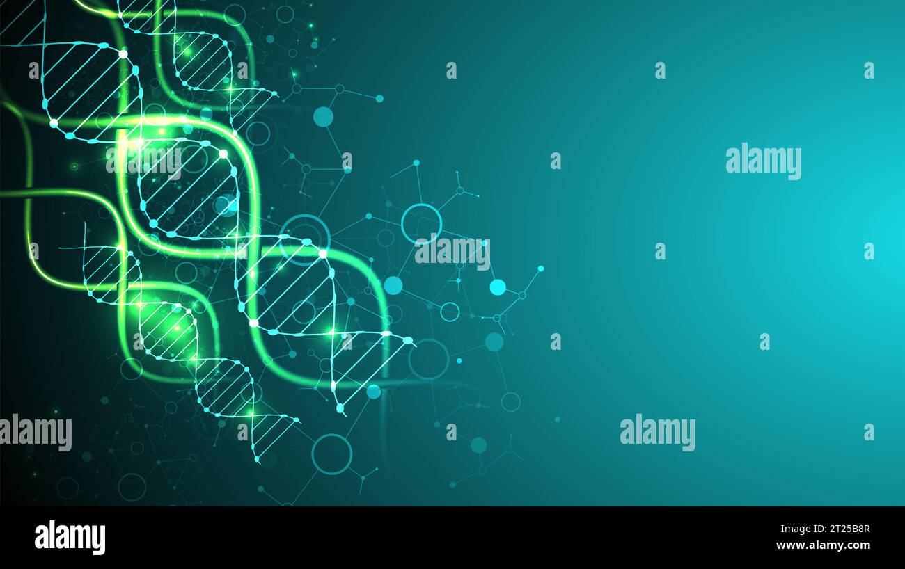 Science template, wallpaper or banner with a DNA molecules. Vector ...