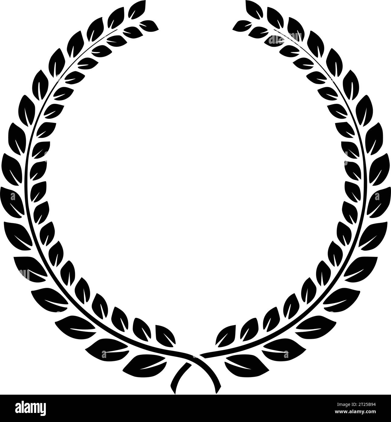 classic round decorative laurel wreath element vector isolated on ...