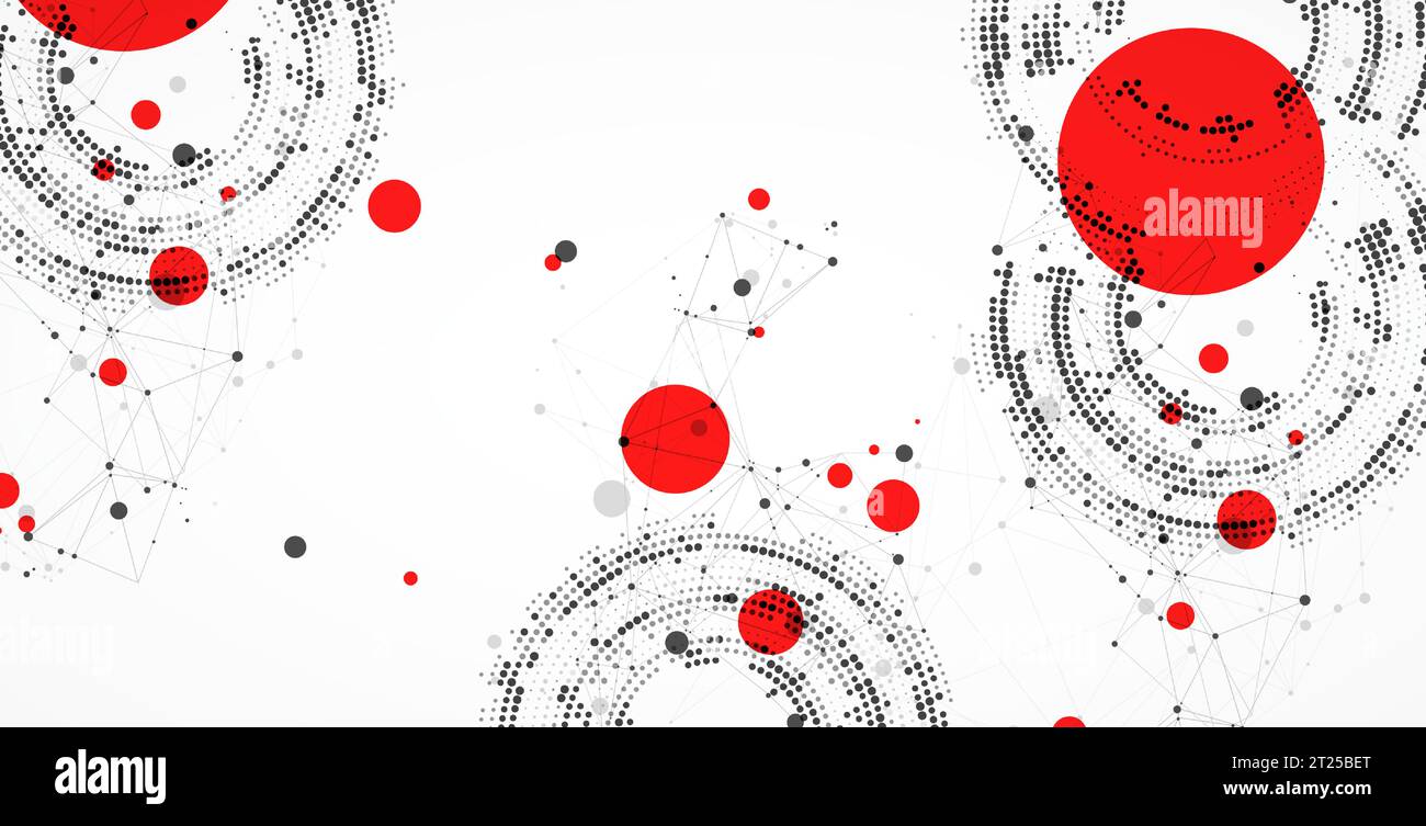 Halftone theme vector. Science abstract background with connecting dots and lines Stock Vector ...