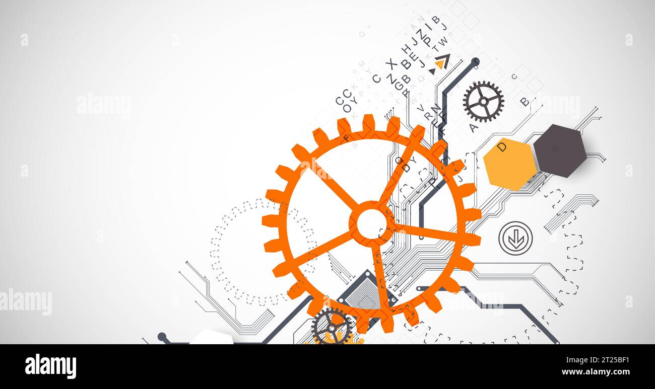 Abstract technology background. Cogwheels ART theme. Vector ...