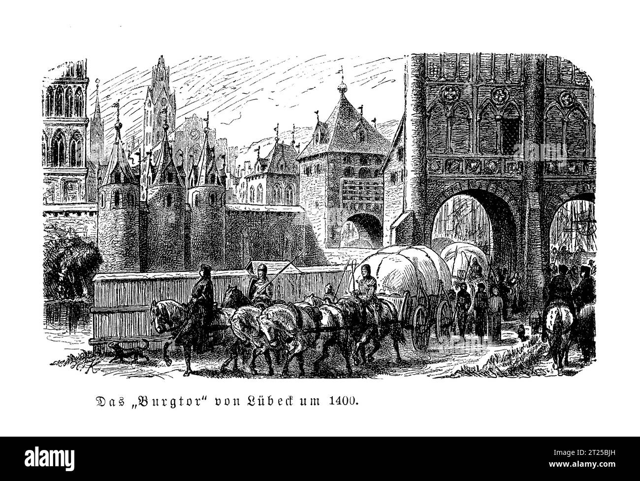 The Burgtor or Castle Gate of Luebeck in gothic style, medieval ...