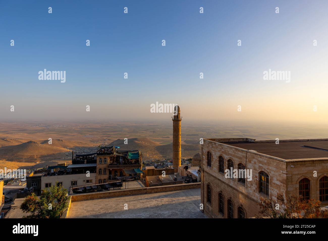 Ancient and stone houses of Old Mardin (Eski Mardin) with Mardin Castle ...