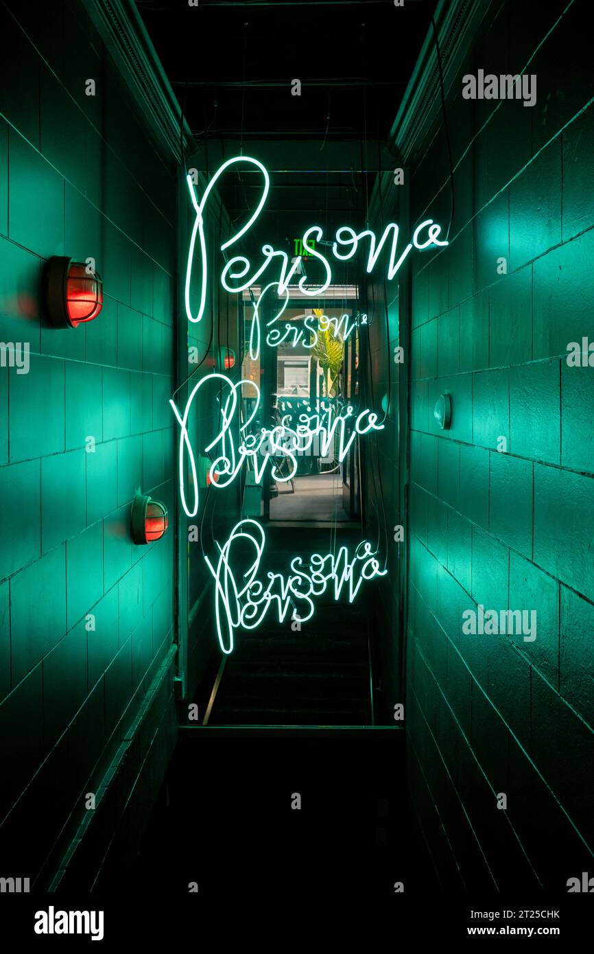 SAN FRANCISCO, USA - April 22, 2023: Entrance of social club cocktail ...