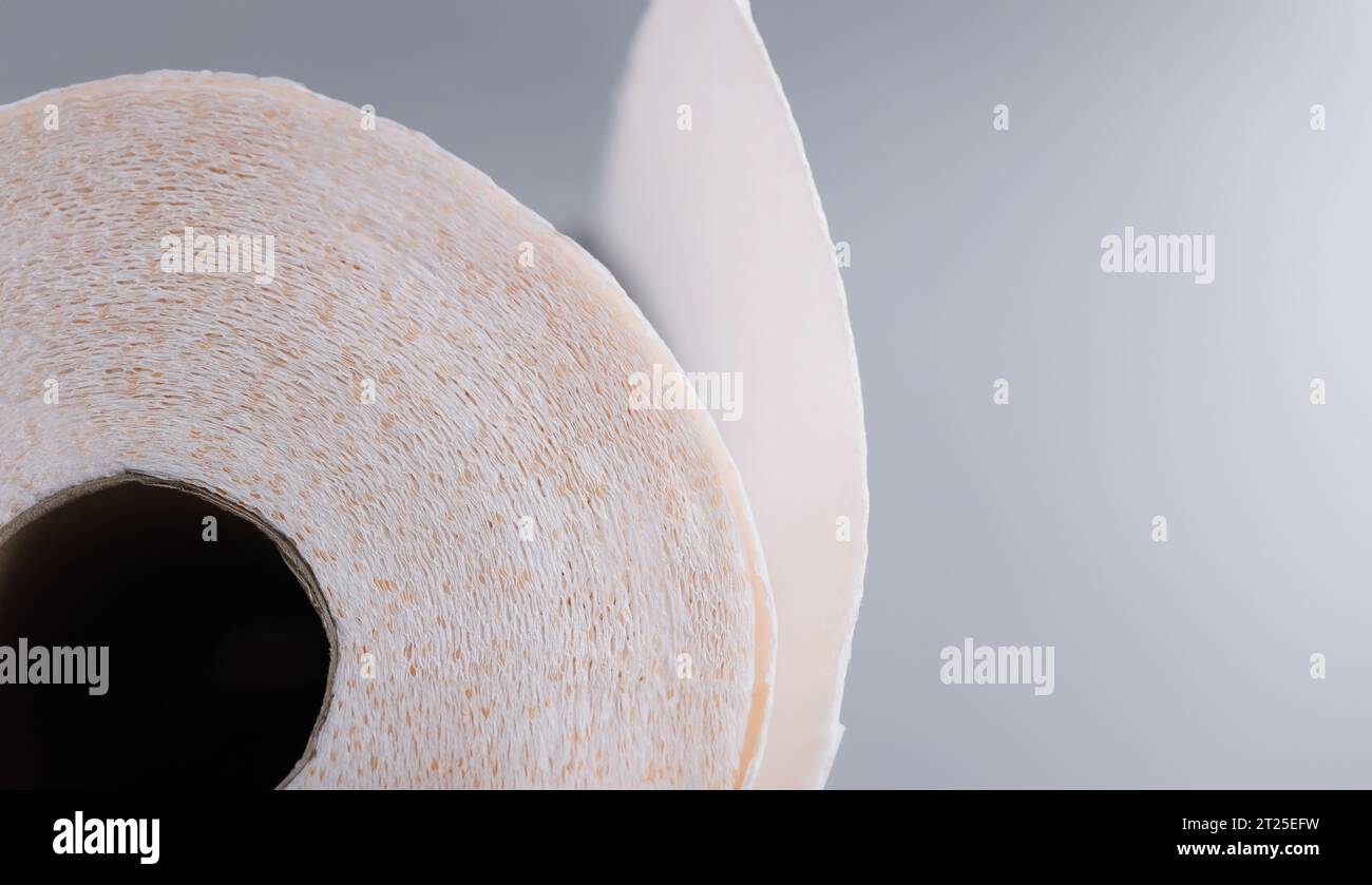 White roll of paper, layers of tissue for personal hygiene, toilet ...